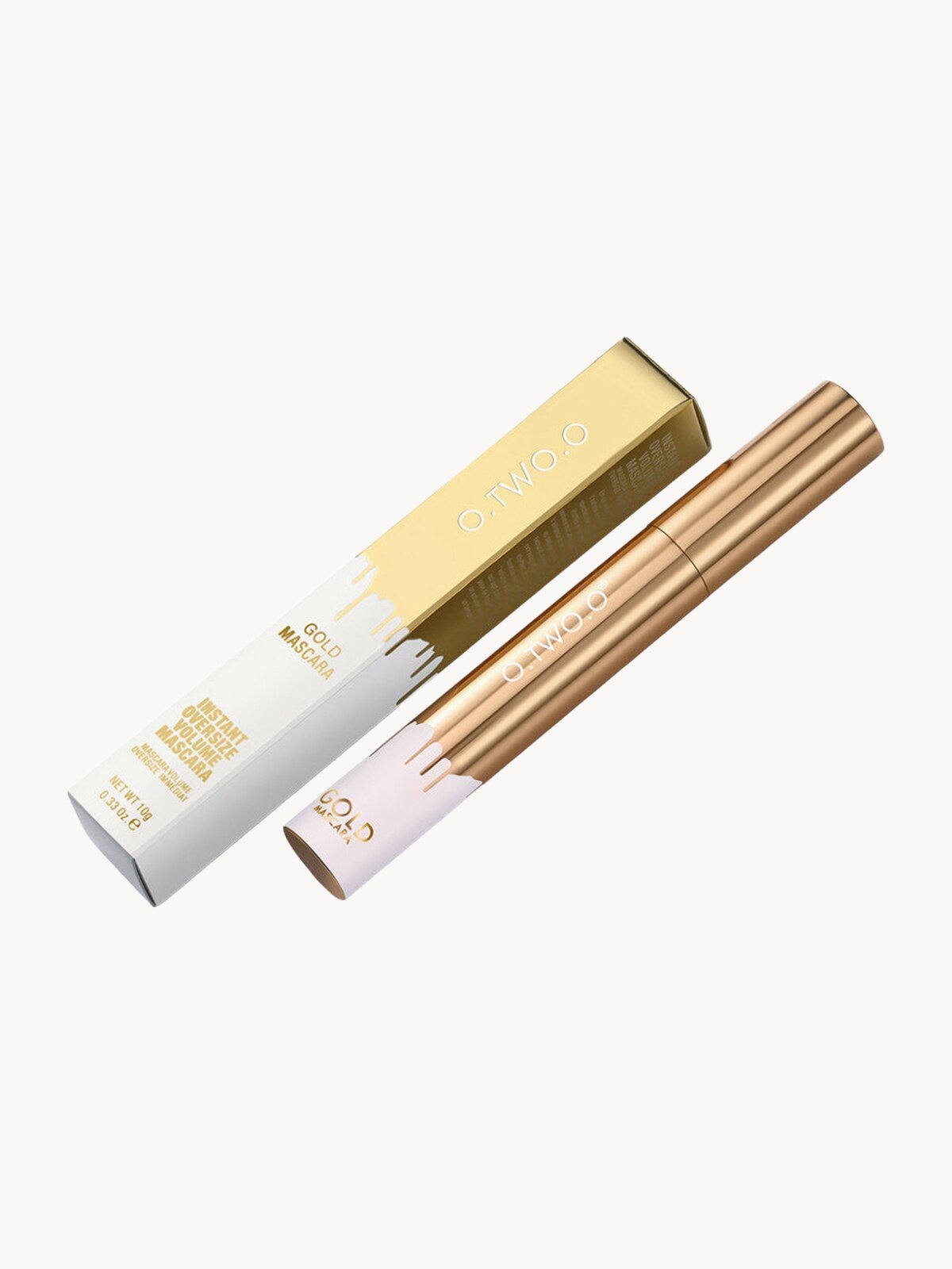 Тушь O.TWO.O Gold Mascara, черная, водостойкая, силиконовая щеточка, гипоаллергенная