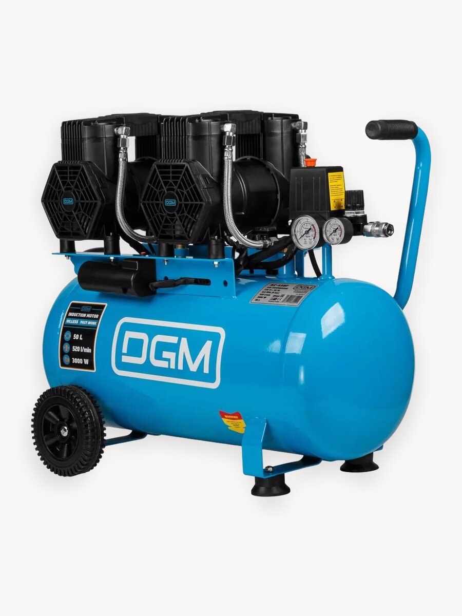 Компрессор воздушный безмасляный DGM AC-450F (520 л/мин, 8 атм, коаксиальный, ресив. 50 л, 230 В, 3 кВт) (DG2720-5)