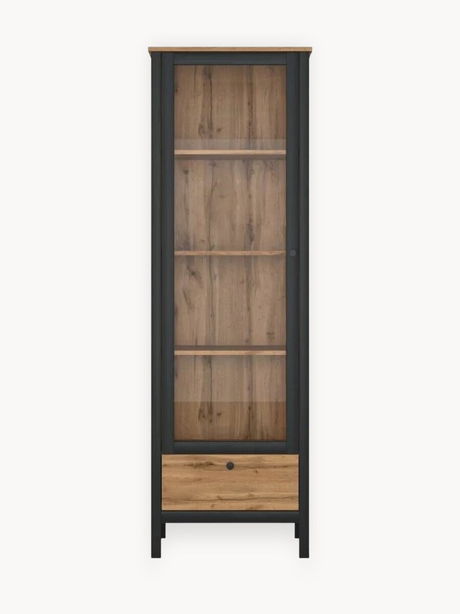 Шкаф-лофт БРВ-мебель REG1W1S, ЛДСП, МДФ, стекло, универсальный, 192,5 см x 62 см x 38 см