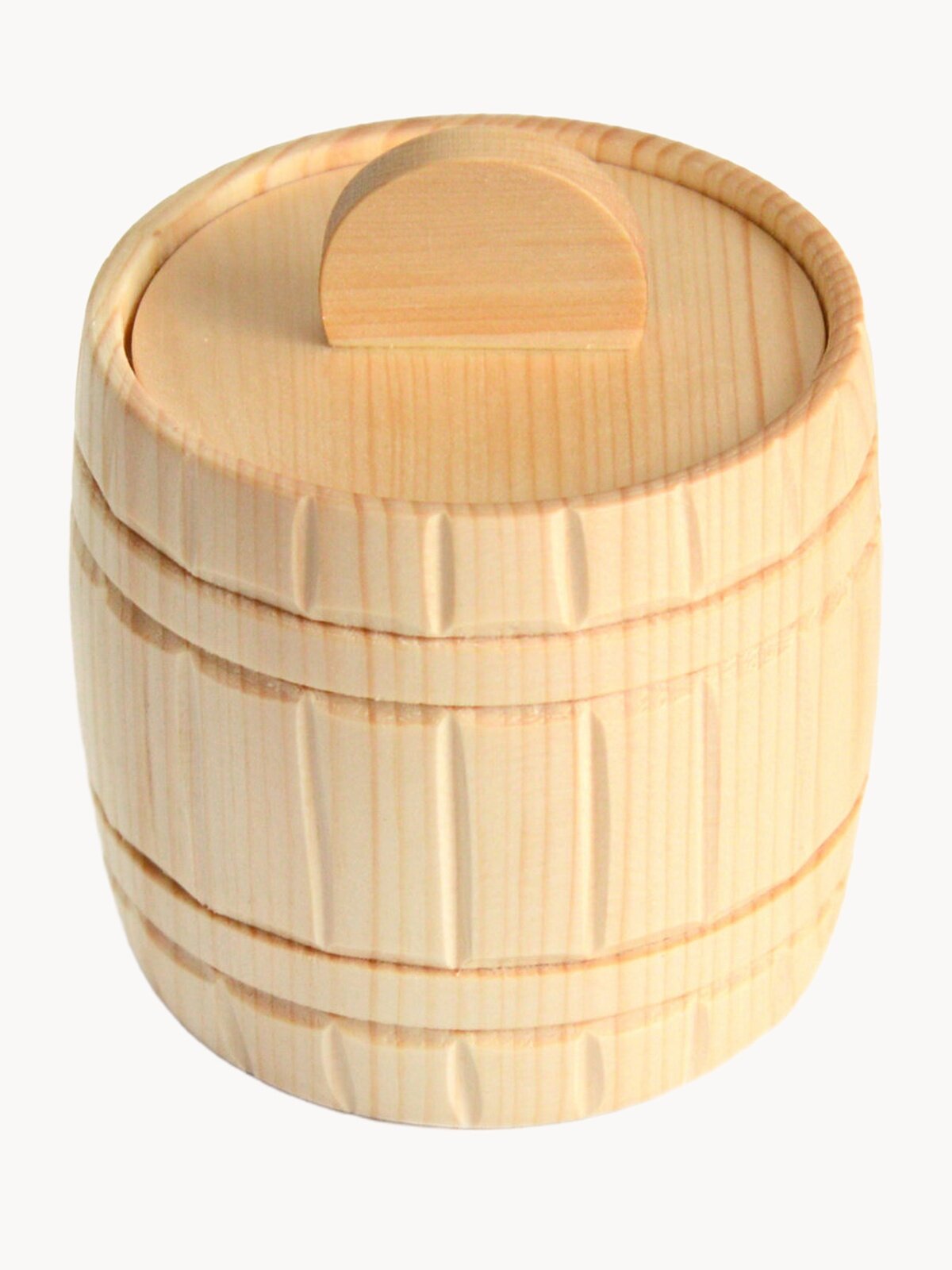 Бочонок деревянный из кедра маленький без ложки 200 мл. Бочонок для соли, сахара, специй