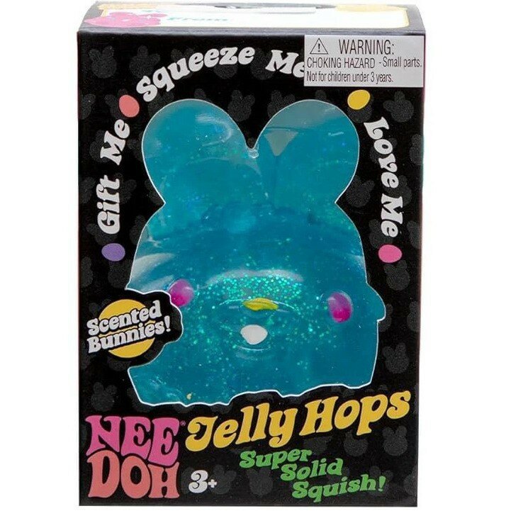 Nee doh jelly hops bunny toy with sensory and brain development for children sky blue