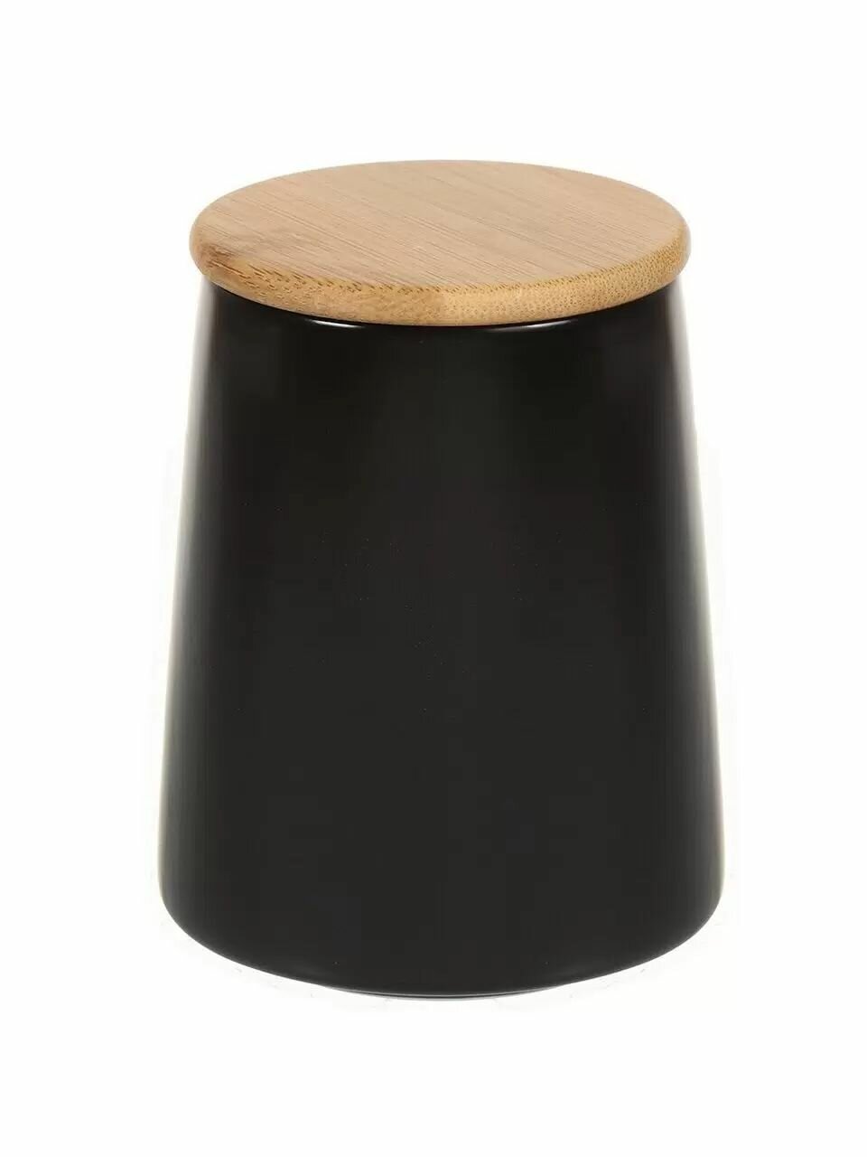 Банка для сыпучих продуктов с крышкой черная керам. 700мл Daniks