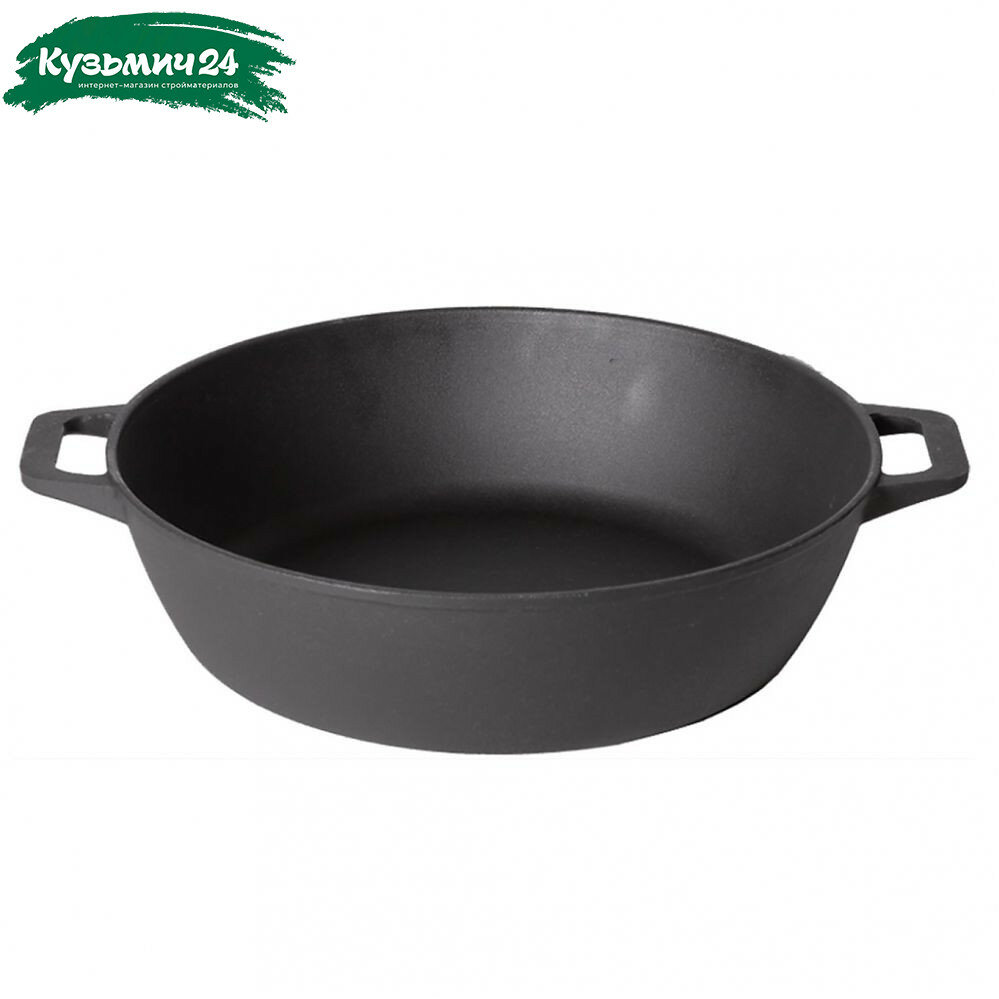 Жаровня чугунная Boniron BС500/120-2, термообработанная, с ручками, 120х500 мм