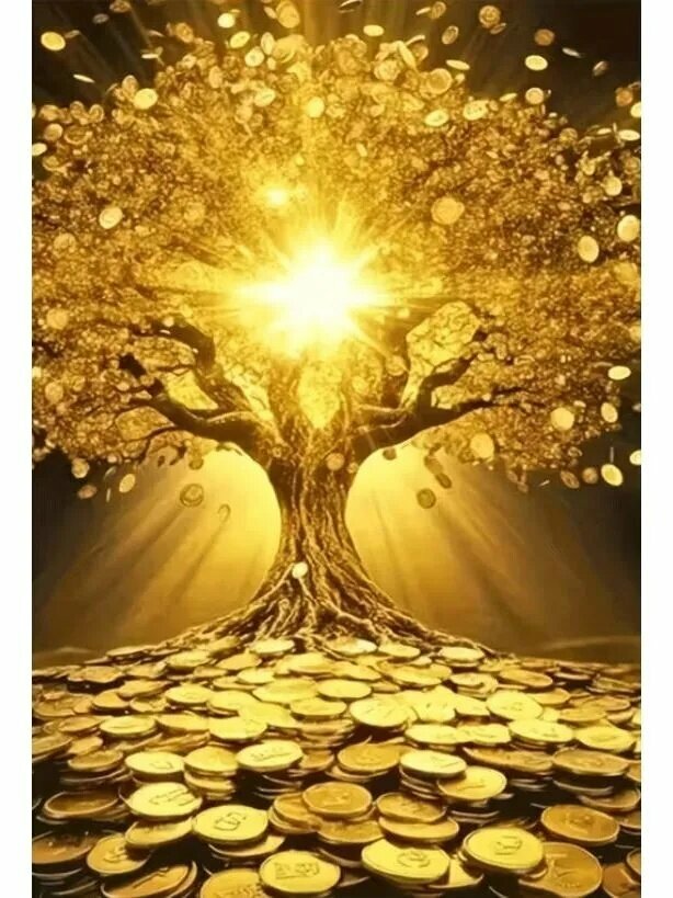 Картина "Картина на холсте Золотое дерево 40 х 60", 60х40 см