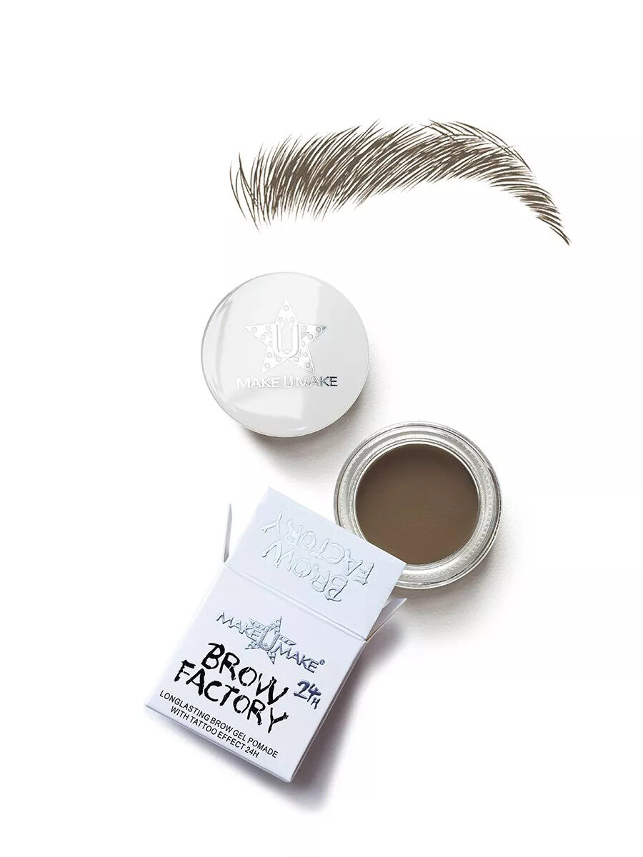 Помада для бровей 24 часа устойчивости BROW FACTORY B2 GINGERY для блондинок и шатенок с кистью