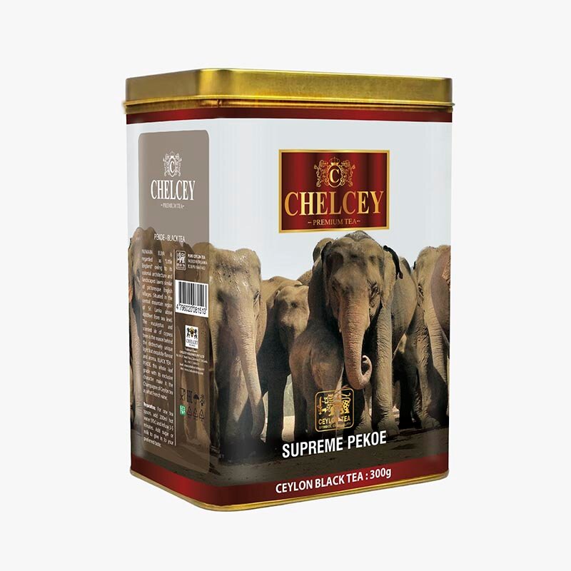 Премиум цейлонский чай CHELCEY/ челси суприм пекое 300г. листовой черный Ж/Б