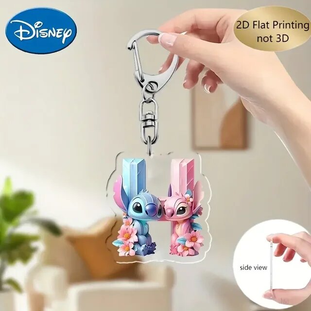 Акриловый брелок Disney «Лило и Стич», алфавит, 26 см, в мультяшном стиле, с подвеской в виде Стича, игрушка для мальчика и девочки, подарок.