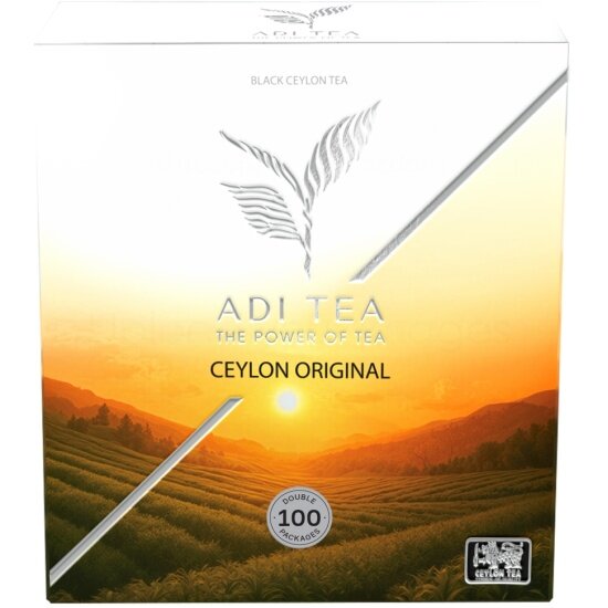 Чай черный Adi Tea "Ceylon Original" (100пак.), цейлонский, пакетированный, в индивидуальных саше.