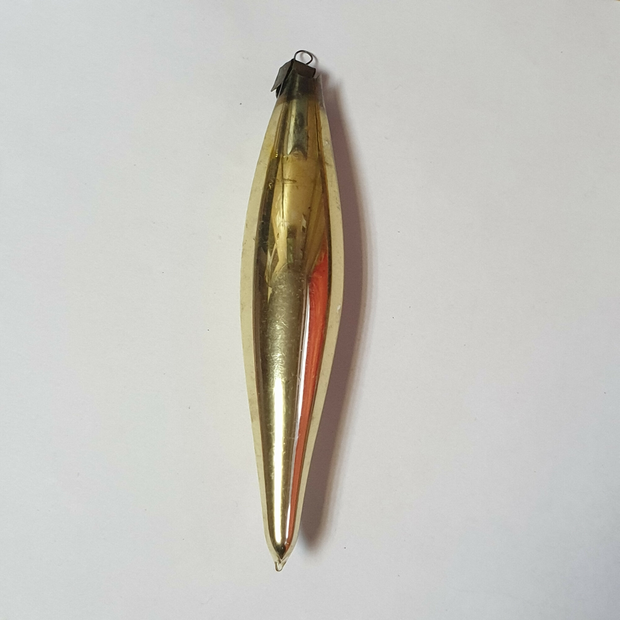 Елочная игрушка сосулька. Стекло, винтаж СССР