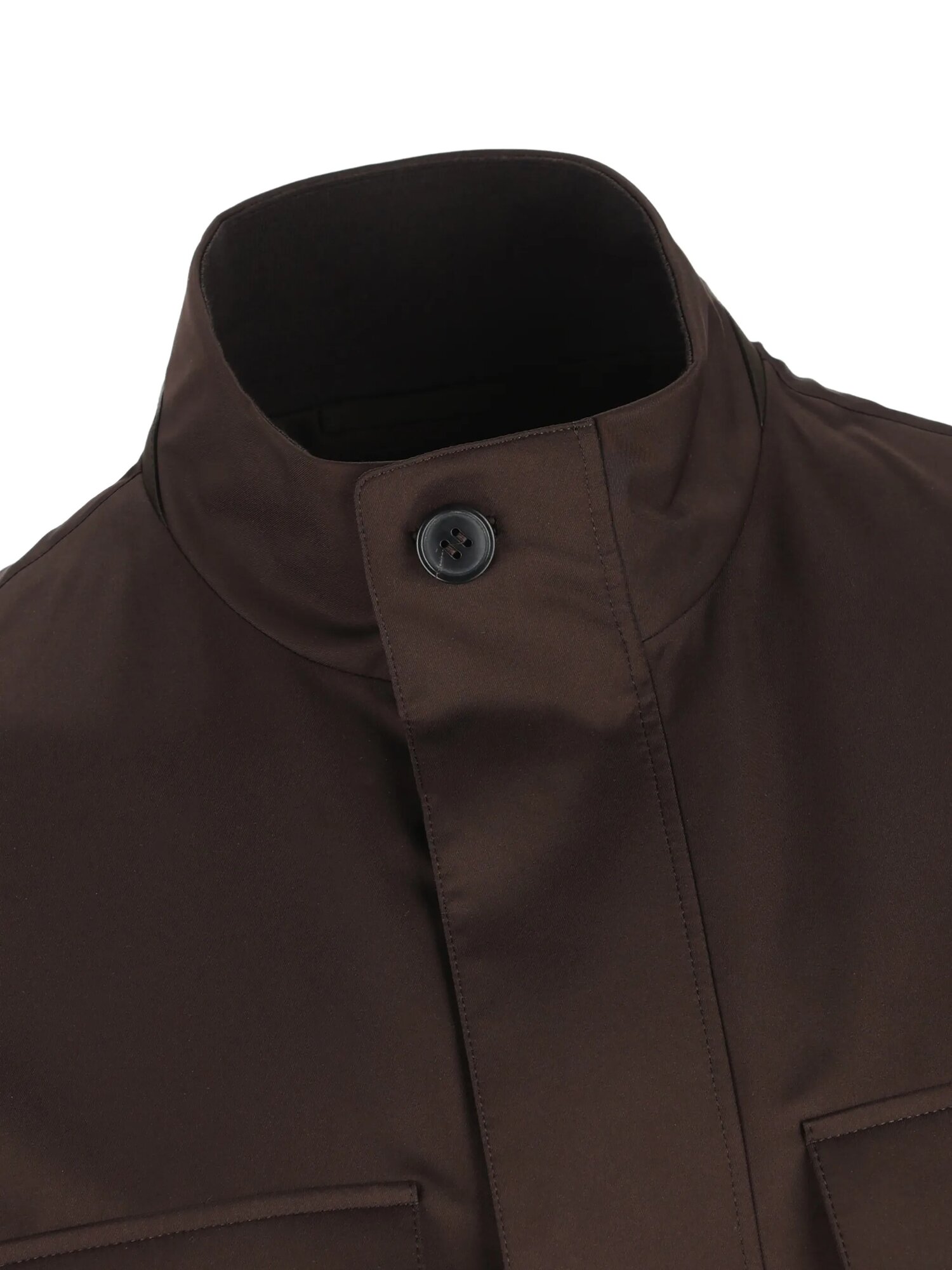 Куртка Ermenegildo Zegna Leather-detail jacket, размер 52, коричневый — фото 1