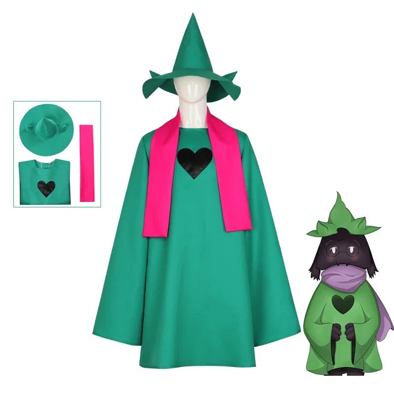 Косплей костюм Deltarune Ralsei зеленый cosfans L