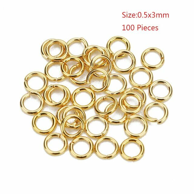 Открытые кольца для бижутерии, золото, 0.5x3mm, 100 шт