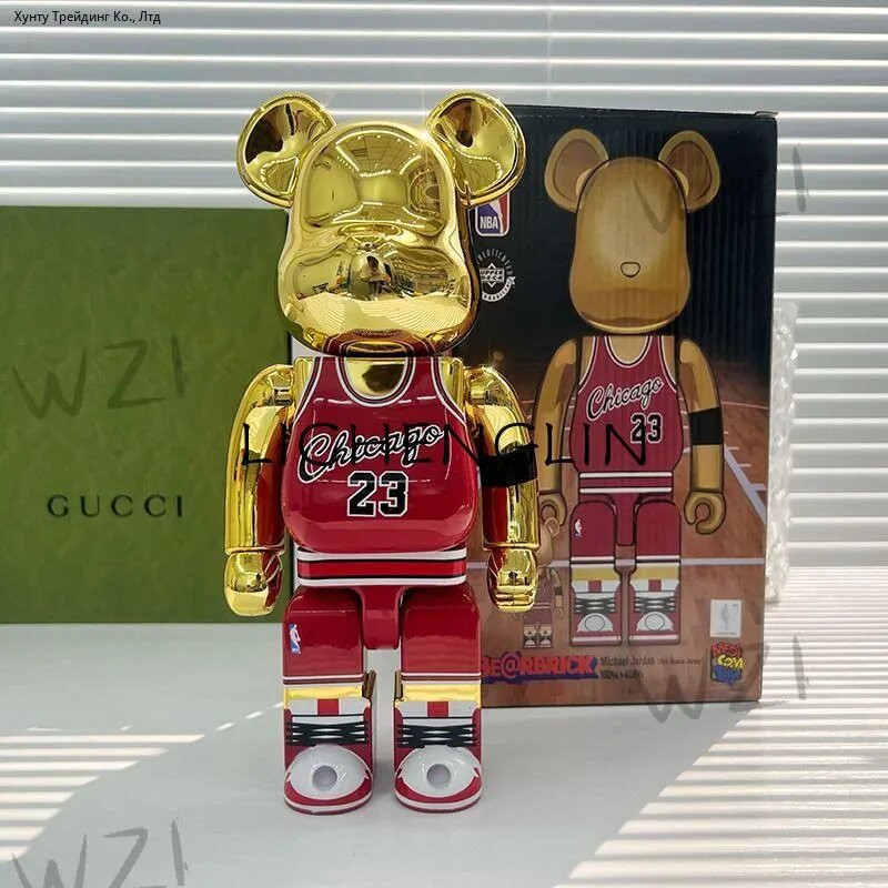 Фигурка декоративная Bearbrick NBA Chicago Bulls Michael Jordan 23, высота 28 см
