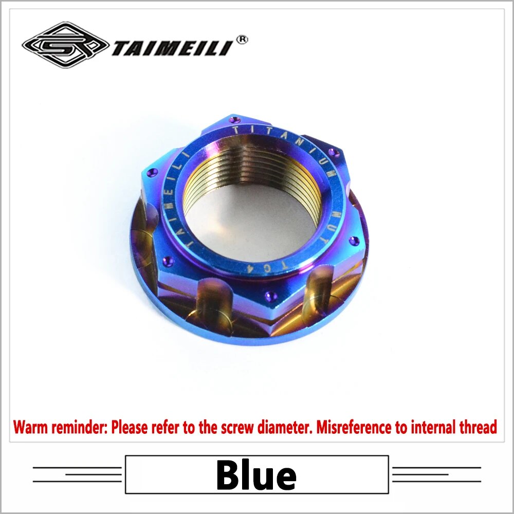 Гайка оси мотоцикла TAIMEILI титан, M24x1.5, синяя