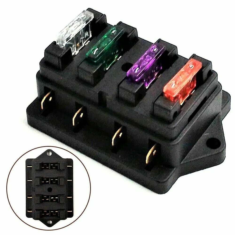 Коробка Держателя Предохранителя с 4-Ходовым Лезвием Fusebox Marine Kit Car Boat 12V/24V