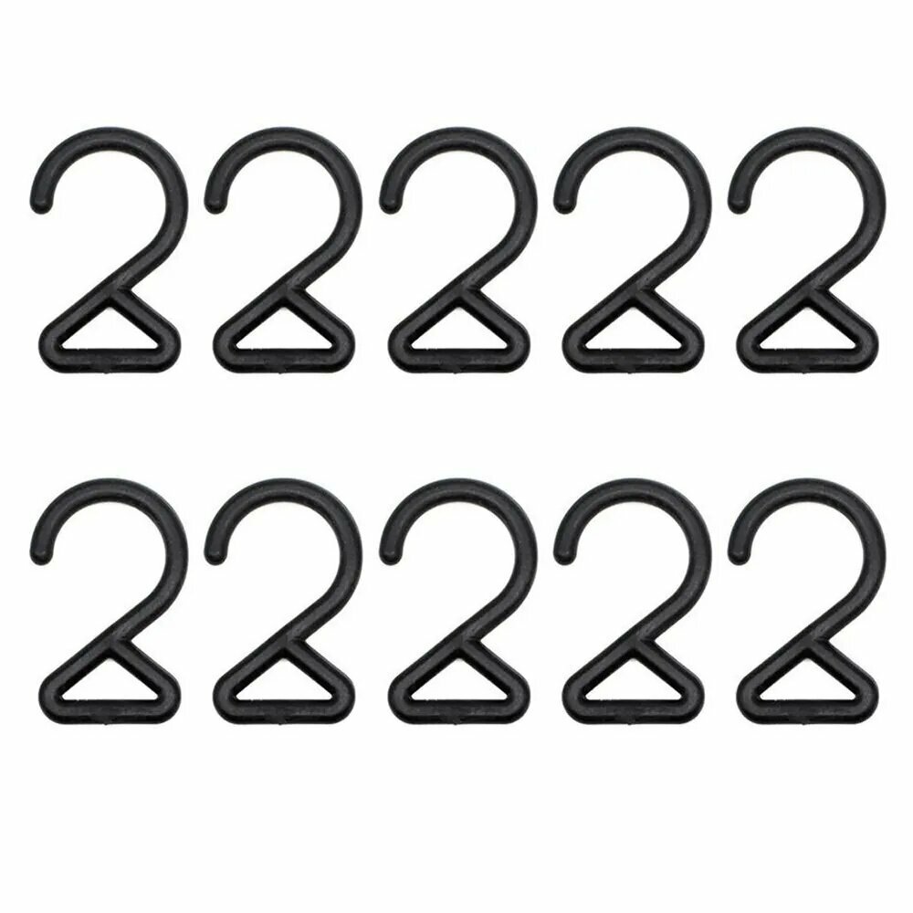 Z-образные крючки для кемпинга, 40 шт, черные, ABS, 2,5 см