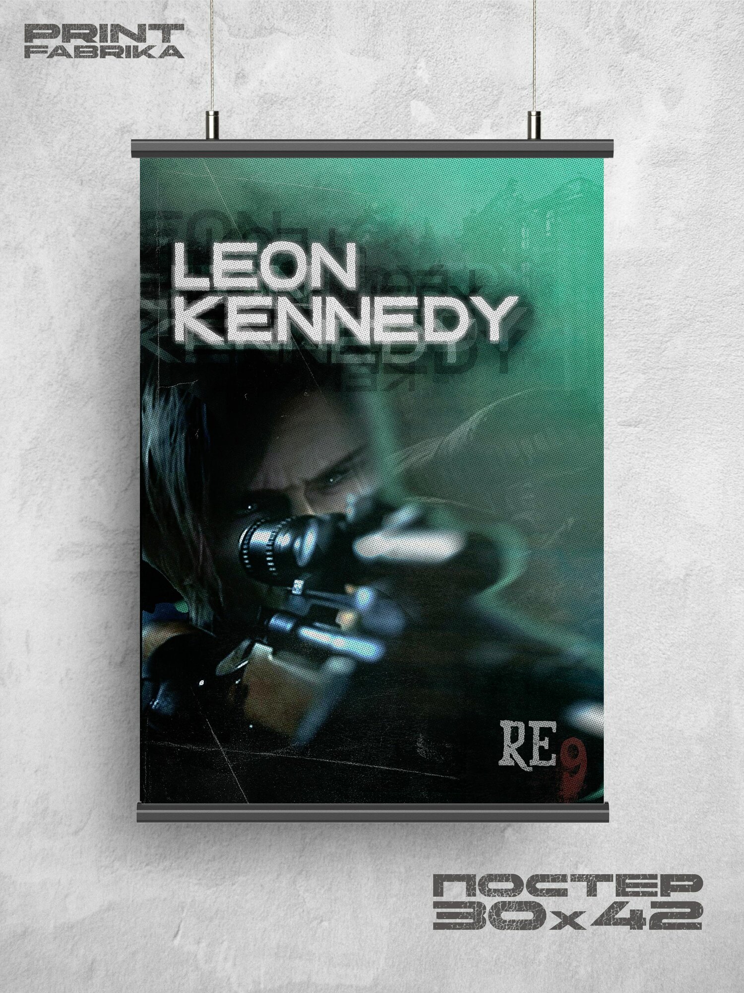 Постер "Leon Kennedy - Resident Evil Requiem" - 30х42 см -плакат А3