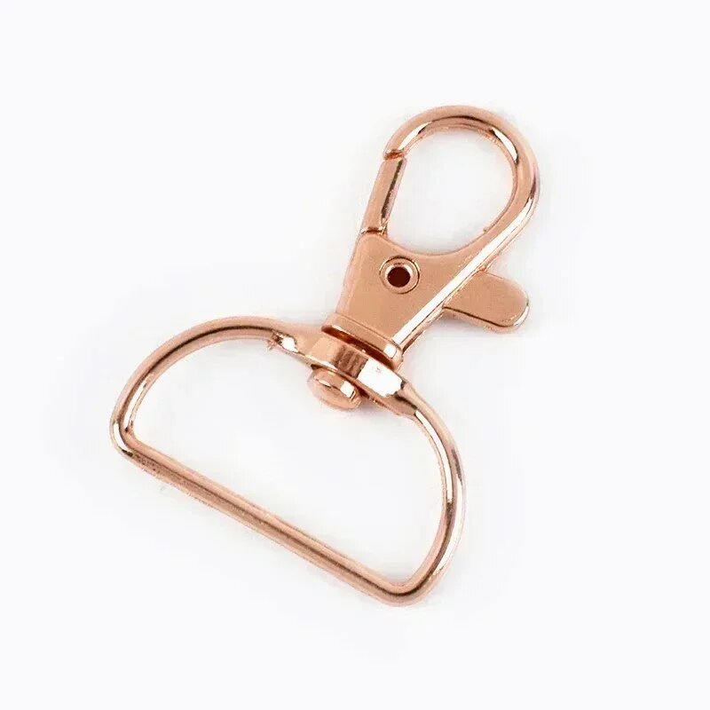 Розовые карабины-застежки 25 мм RoseGold 20 шт.