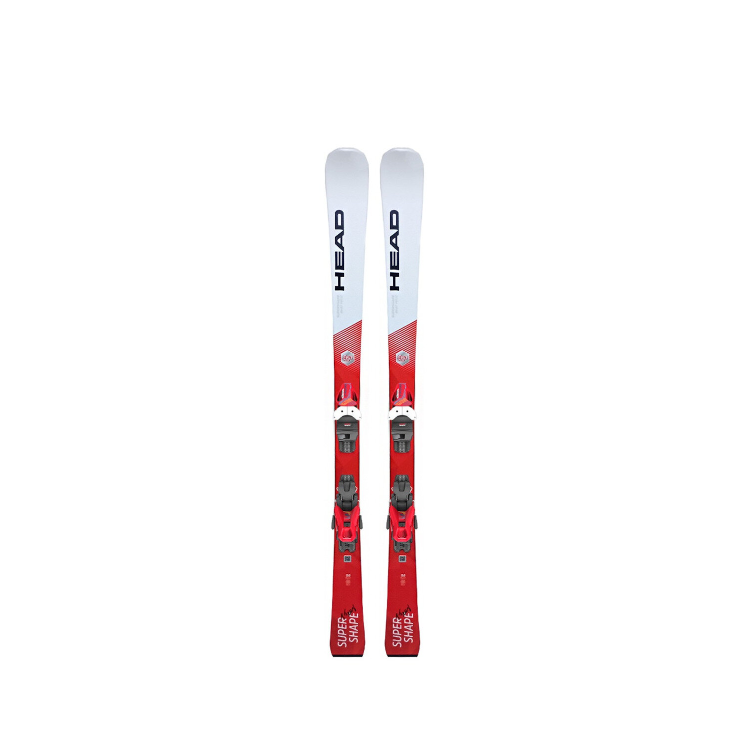Горные лыжи с креплениями Head Supershape JRS Feuz White/Red + JRS 7.5 GW solid red 22/23 , для детей , Красный