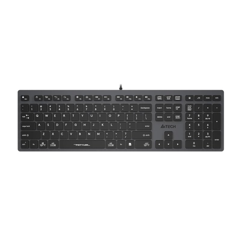 Клавиатура A4Tech "Fstyler", серая, USB, Slim, Multimedia (FX50 GREY)