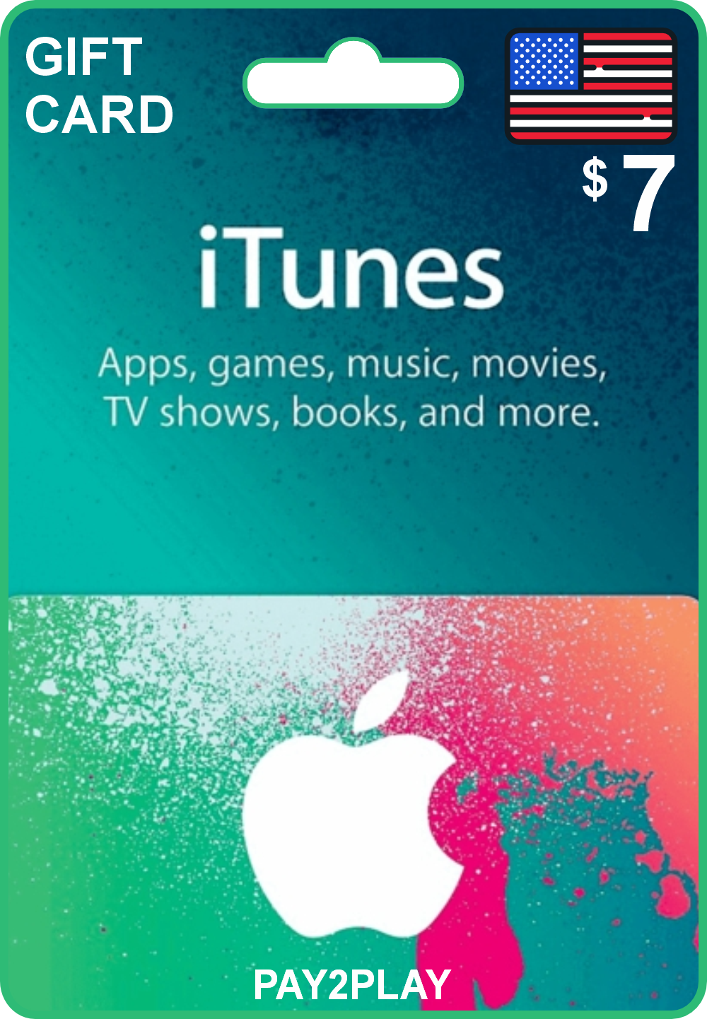 Подарочная карта Apple App Store&iTunes 7＄ (Apple ID) / Пополнение Счета