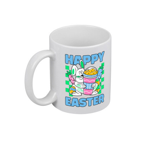 Кружка «Пасхальный кролик, пасха 2026, пасхальный заяц» (белый)