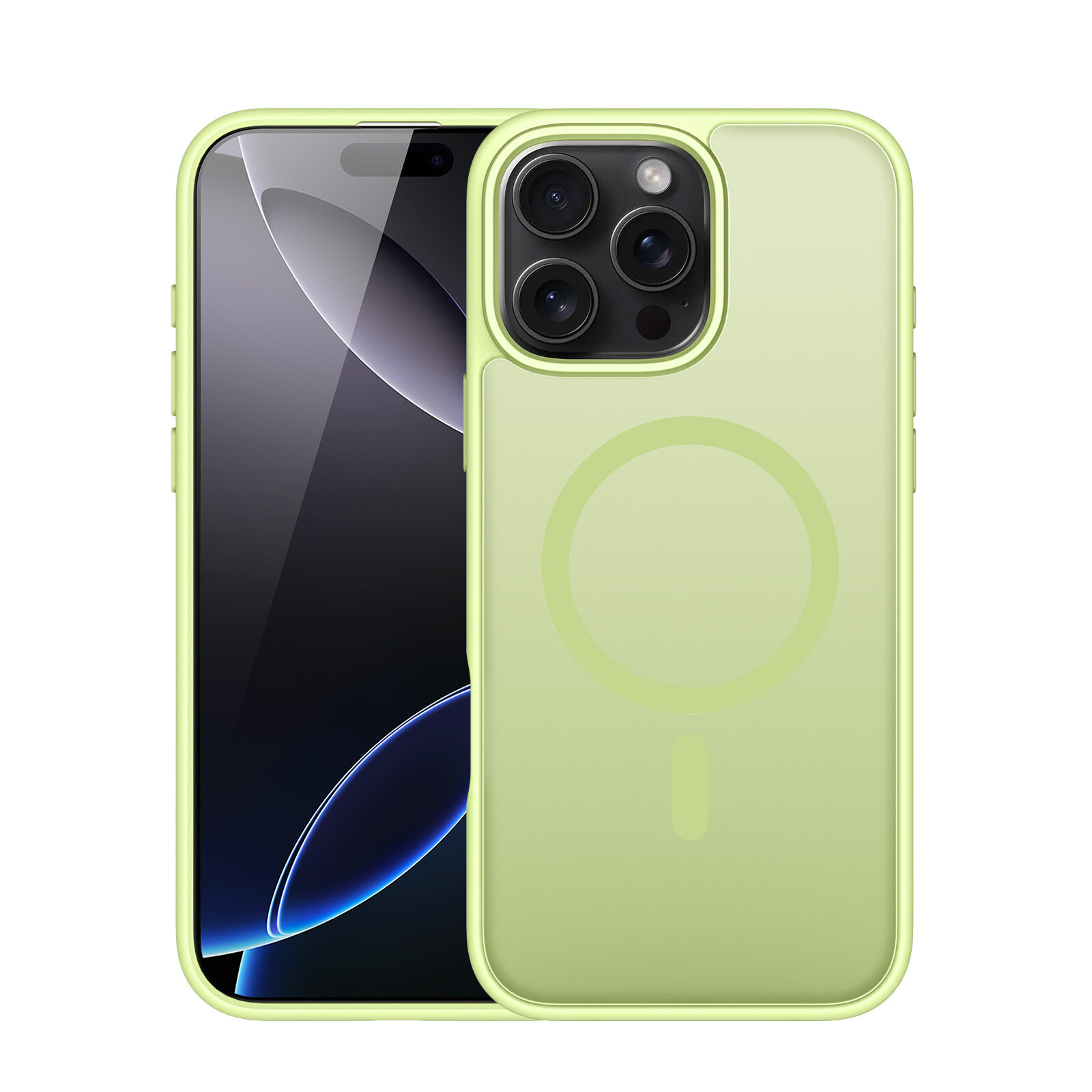 Защитный матовый чехол зеленого цвета (Lime Green) с MagSafe для iPhone 16 Pro Max, серия Yind Series от Dux Ducis