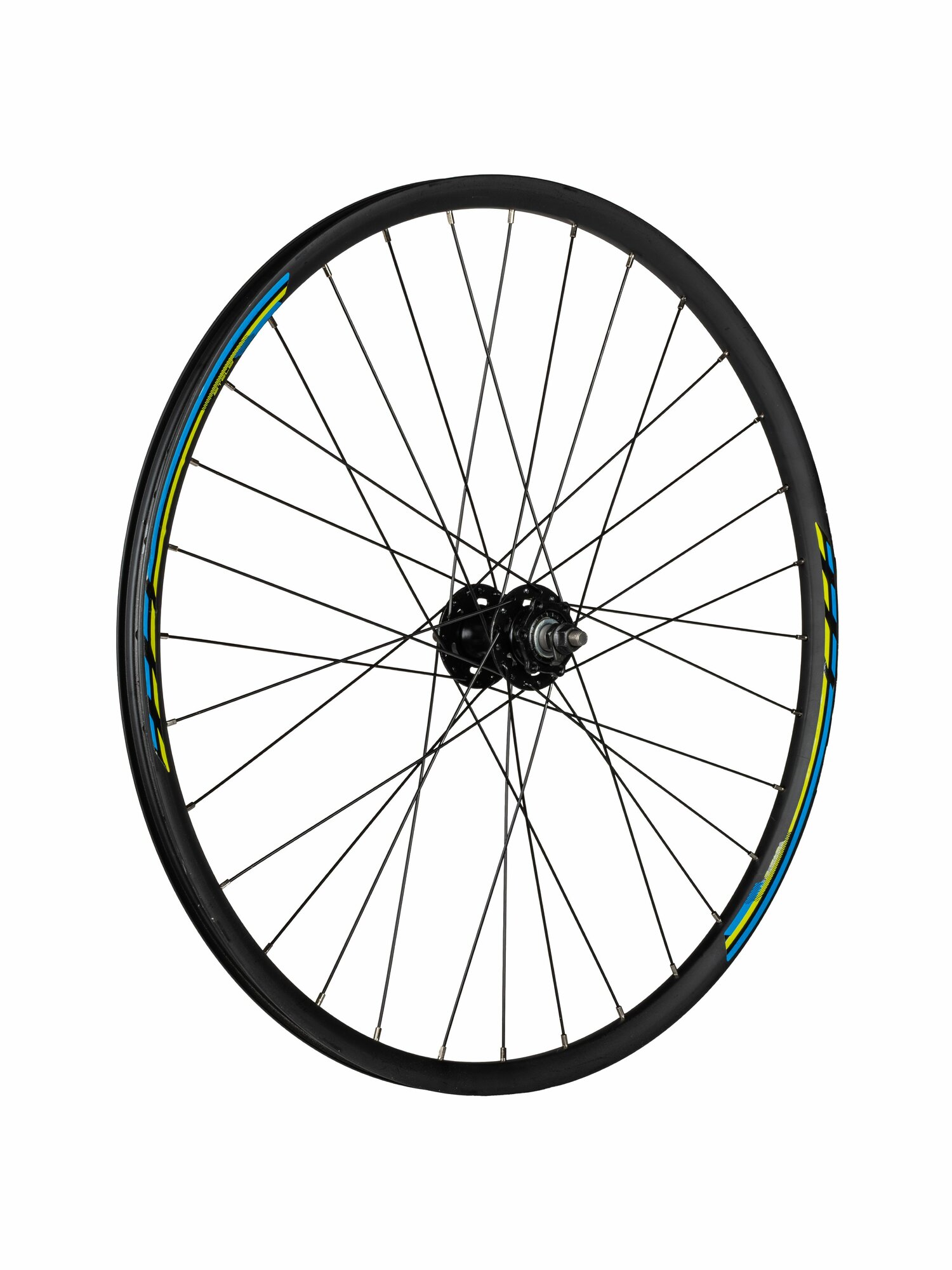 Колесо велосипедное 26 дюймов переднее в сборе VelRosso двойной обод втулка под гайку под дисковые тормоза