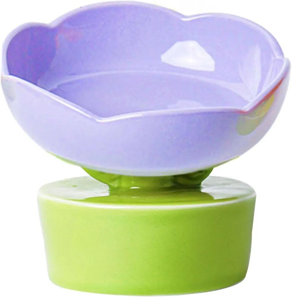 Приподнятая опрокидывающаяся керамическая миска для кормления домашних животных, против рвоты