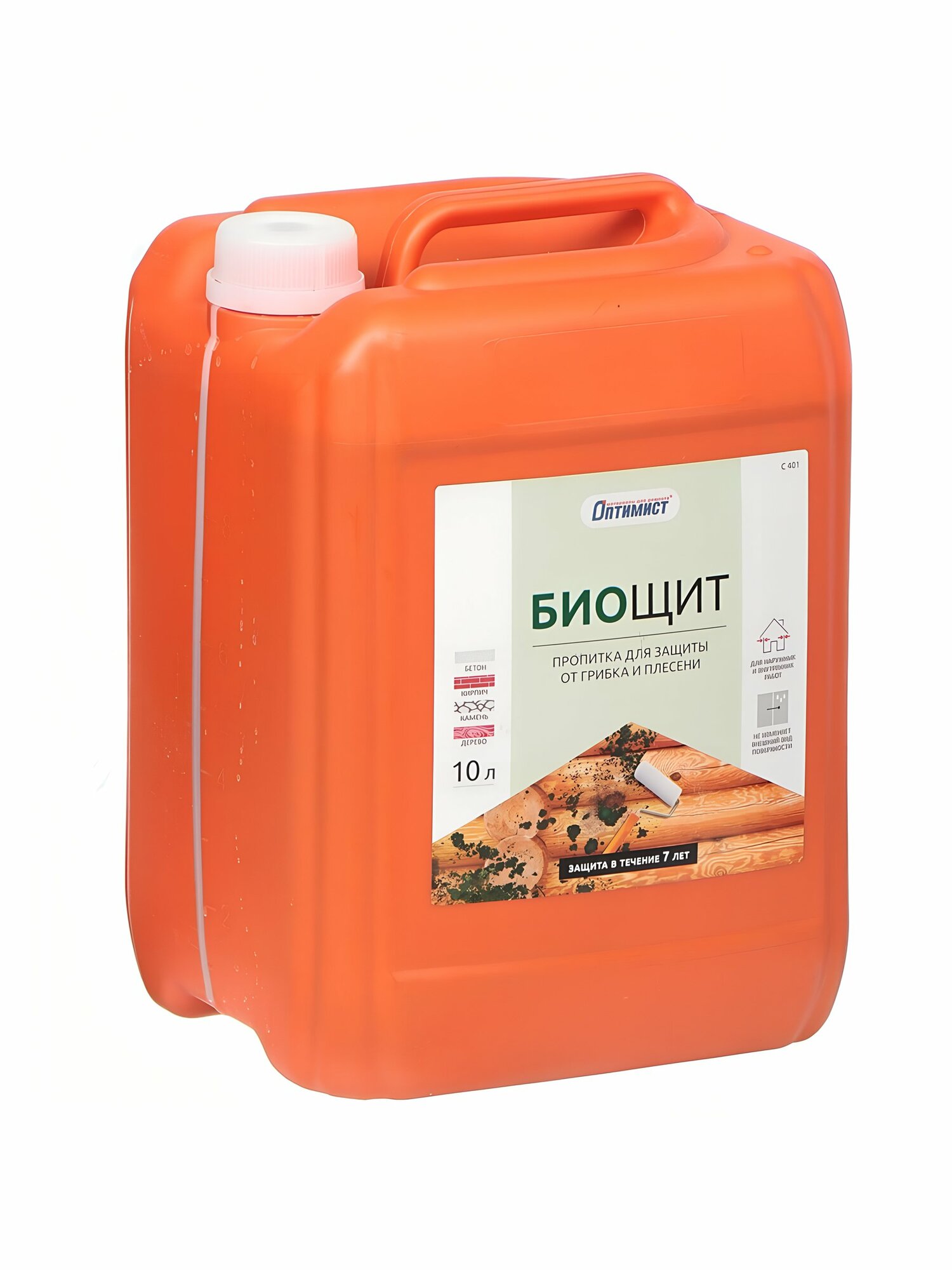 Антисептик для дерева и камня Оптимист Биощит 10л, защита от плесени и насекомых