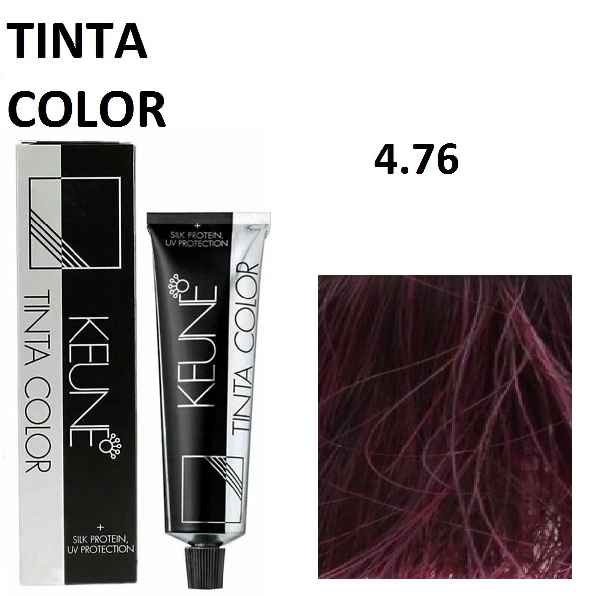 Keune Tinta Color 4.76 Перманентный краситель - Стойка краска для волос Средний фиолетово-красный шатен инфити 60 мл