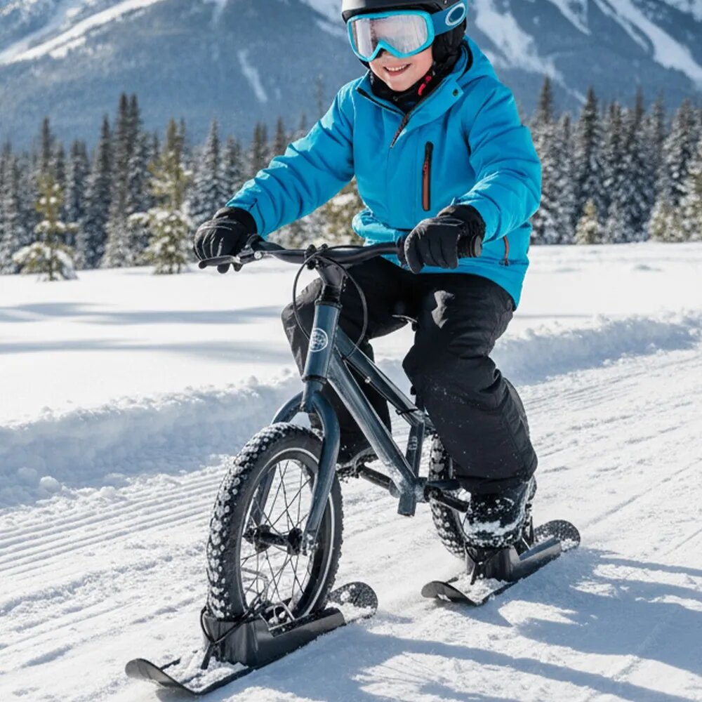 Аксессуары для санок Snow Sledge Board для велосипеда, аксессуары для зимних развлечений, черные — фото 1