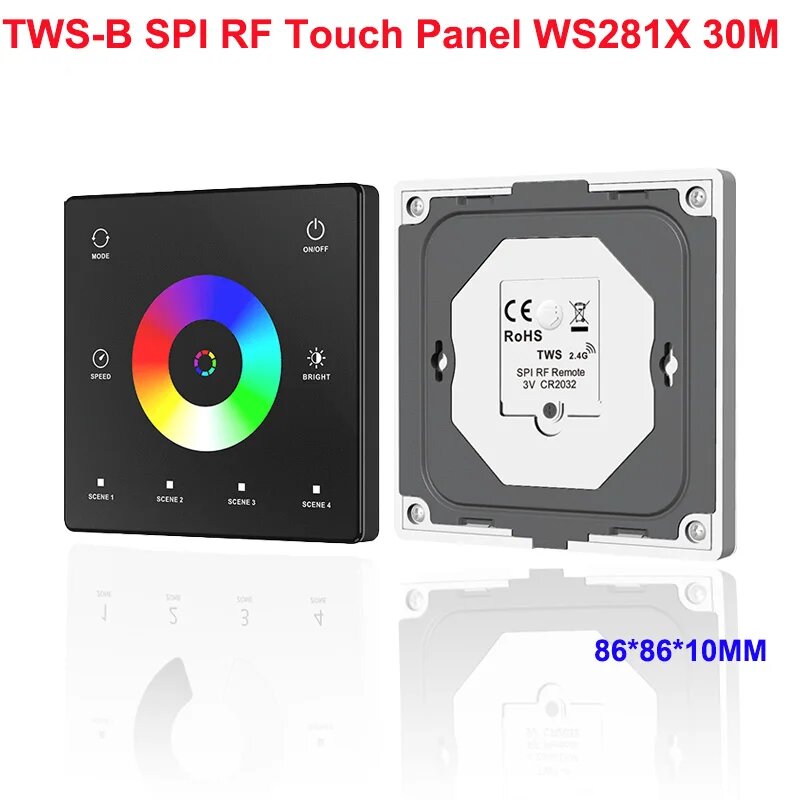 Панель управления светодиодами TWS-B SPI RF 86*86 мм