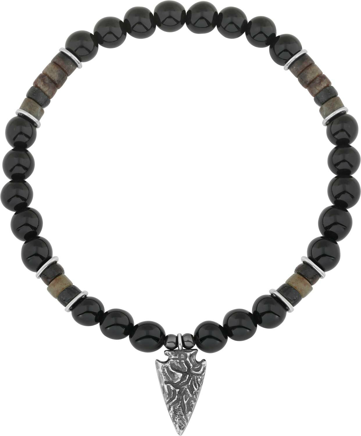 Браслет, серебро, 925 проба, чернение, агат