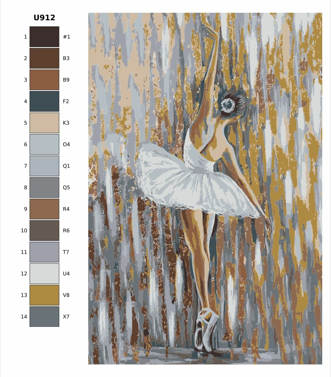 Картина по номерам U-912 "Золотая балерина" 40x60 см