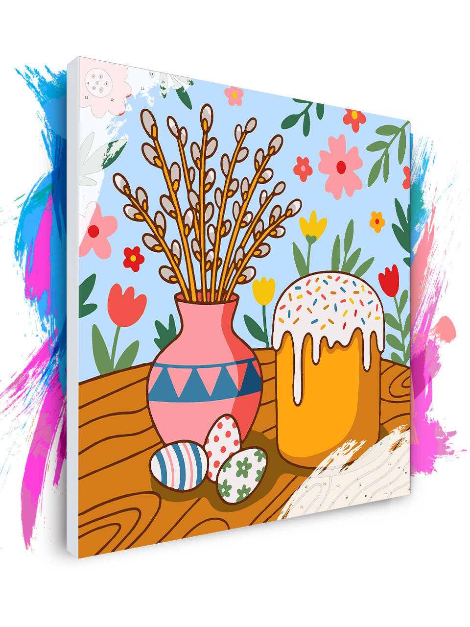 Картина по номерам на холсте Краски Пасхи, 40 х 40 см