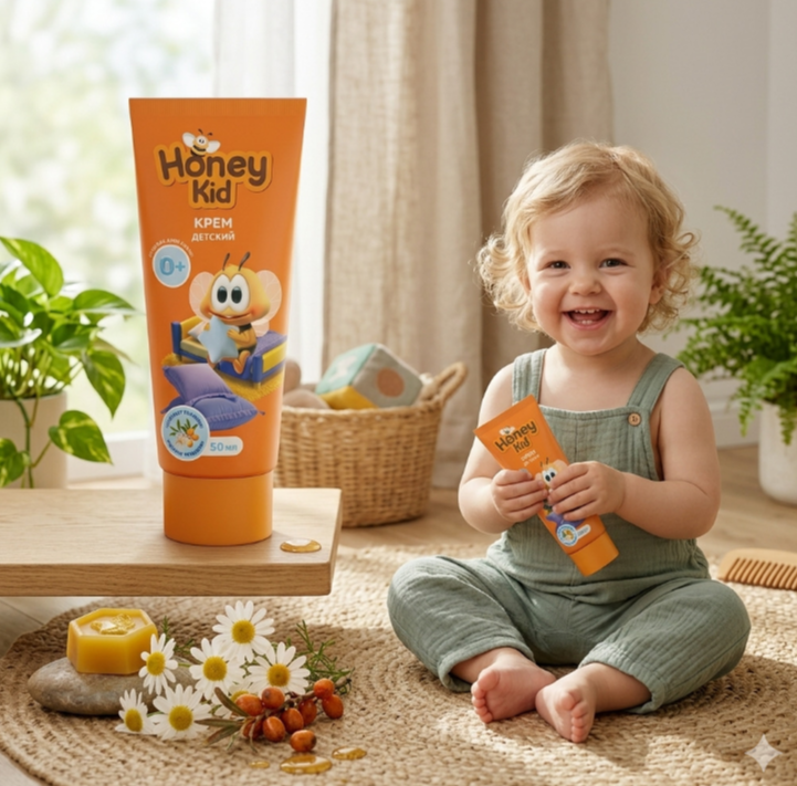 Детский крем с пантенолом Хани Кид, 50мл