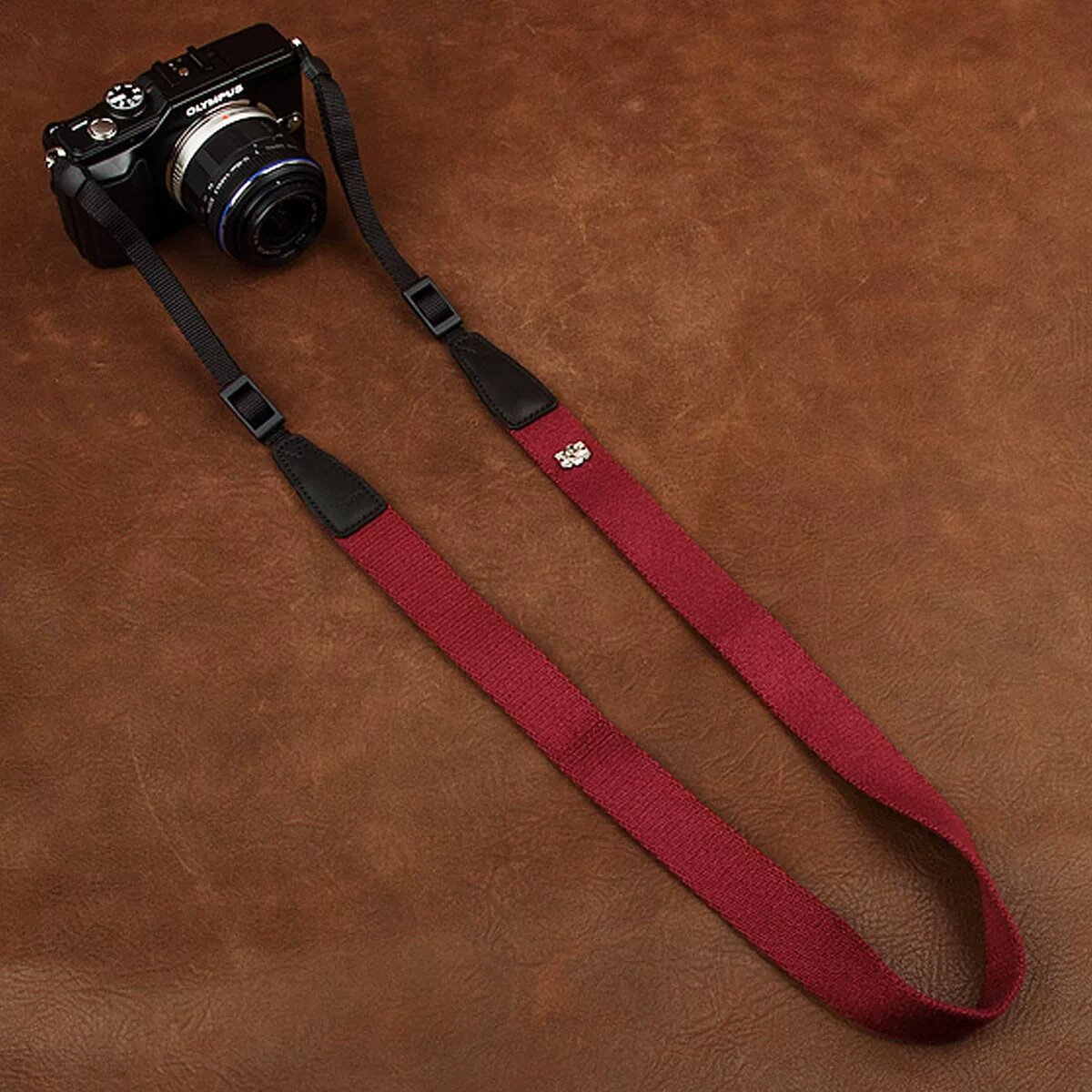 Хлопковый ремень для камеры для Sony ZV-E10, Nikon Z30 и Fujifilm X-M5 - розово-красный, регулируемый плечевой ремень,