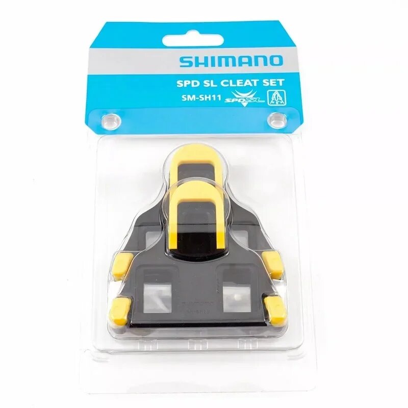 Шипы Shimano SM-SH10 SH11 SH12 SPD-SL 0/2/6 градусов Желтый, SH11 6 degrees