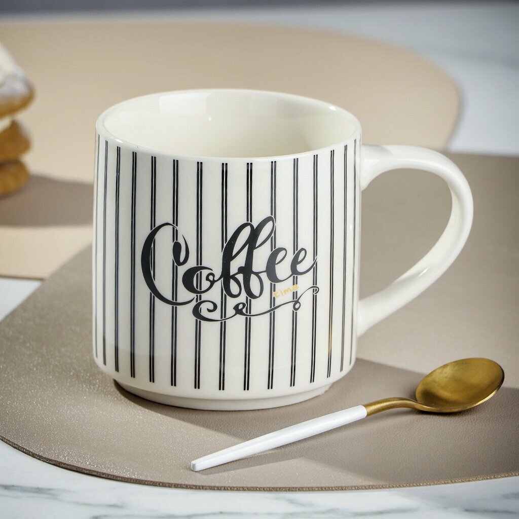 Керамическая кружка 350 мл Кофе микс Y4-8997 в ассортименте, белая чашка с рисунком для чая, подарок на каждый день