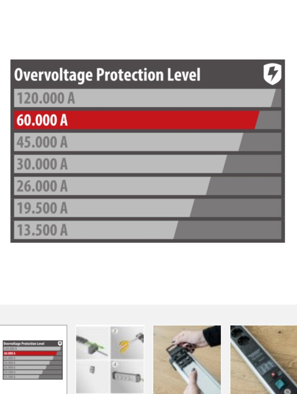 Сетевой фильтр Brennenstuhl The Premium-Protect-Line с 6-секционным блоком питания и защита 60000А. Германия. — фото 1