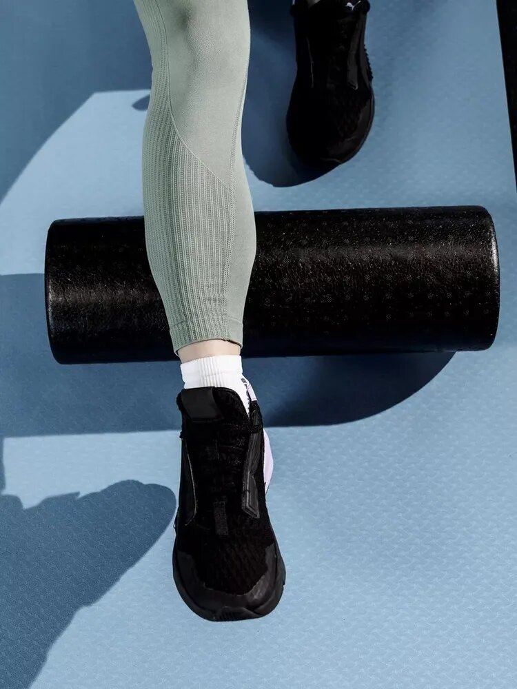 Ролик массажный Shark Fit, для мфр и фитнеса, черное, 45x15 см