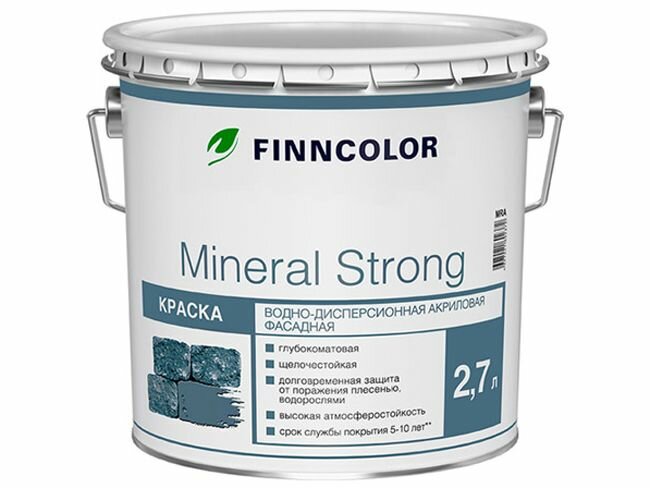 Краска водно-дисперсионная фасадная Finncolor Mineral Strong 2,7л база А