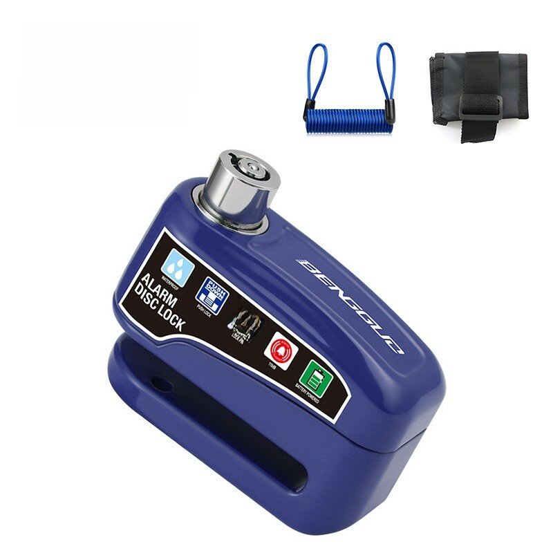 Велосипедный дисковый тормозной замок с сигнализацией для горного велосипеда с противоугонной защитой синий замок
