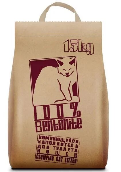 Наполнитель глиняный для кошачьего туалета No Name, комкующийся, без отдушки 15 кг