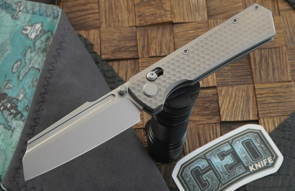 Складной нож GEO Knife Noxiz, сталь M390, SW, рукоять титан