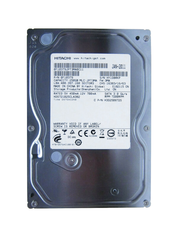 Жесткий диск Hitachi 0F10834 250Gb SATAII 3,5" HDD
