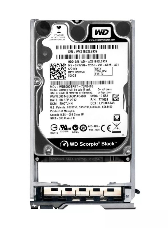 Жесткий диск Dell WD5000BPKT-75PK4T0 500Gb 7200 SATAII 2,5" HDD