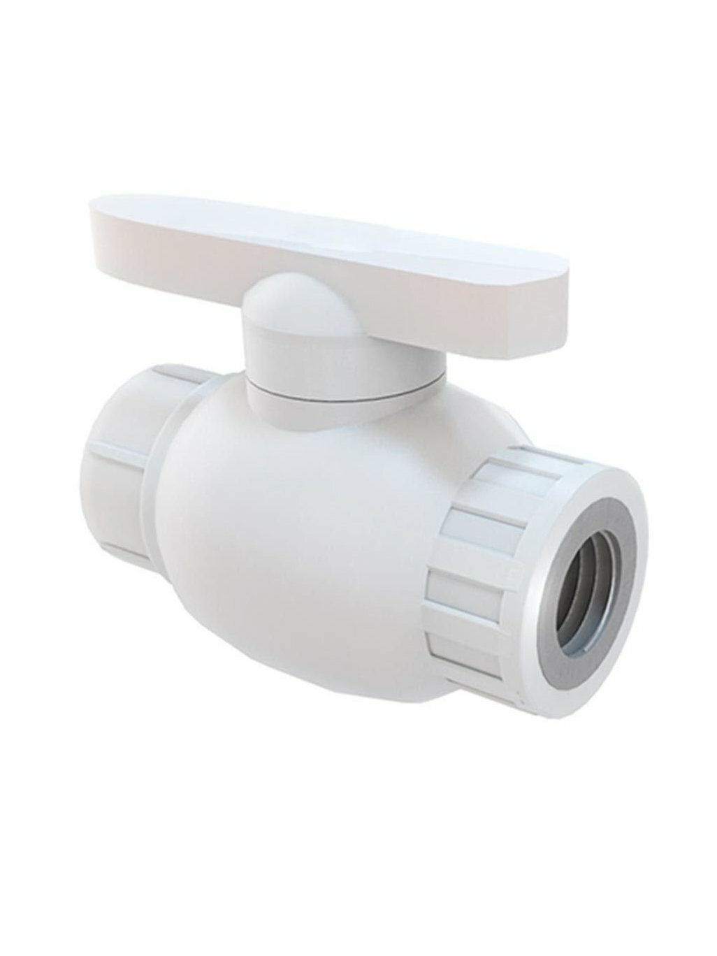 Кран шаровой полнопроходной РосТурПласт полипропилен d20х1/2 дюйма, внутренняя резьба, белый для воды и отопления