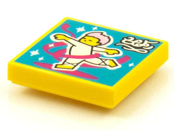 Деталь Lego 3068pb1604 Tile 2 x 2 with BeatBit Album Cover - Ballet Dancer with Magenta Streamer Pattern